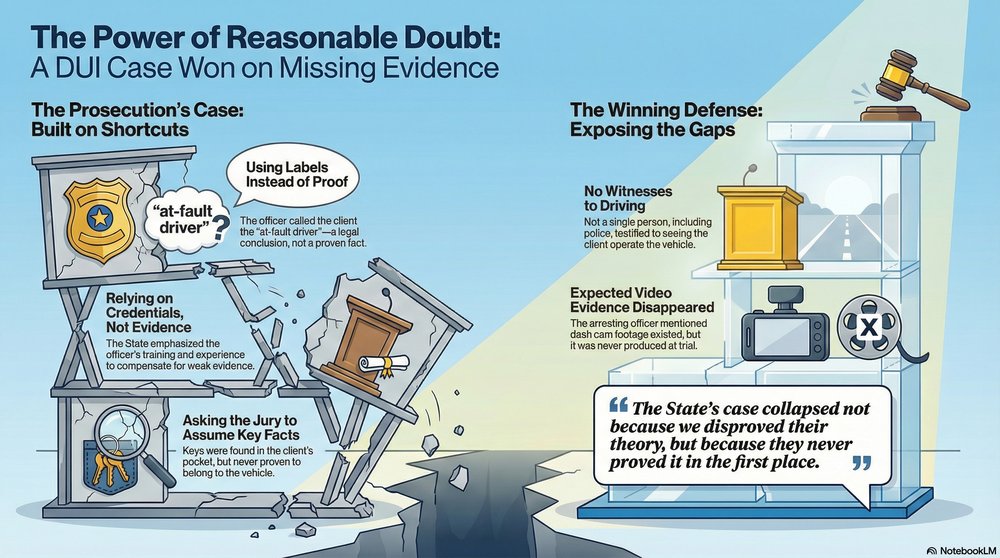 DUI Acquittal: Missing Evidence Creates Reasonable Doubt | Lotter Law
